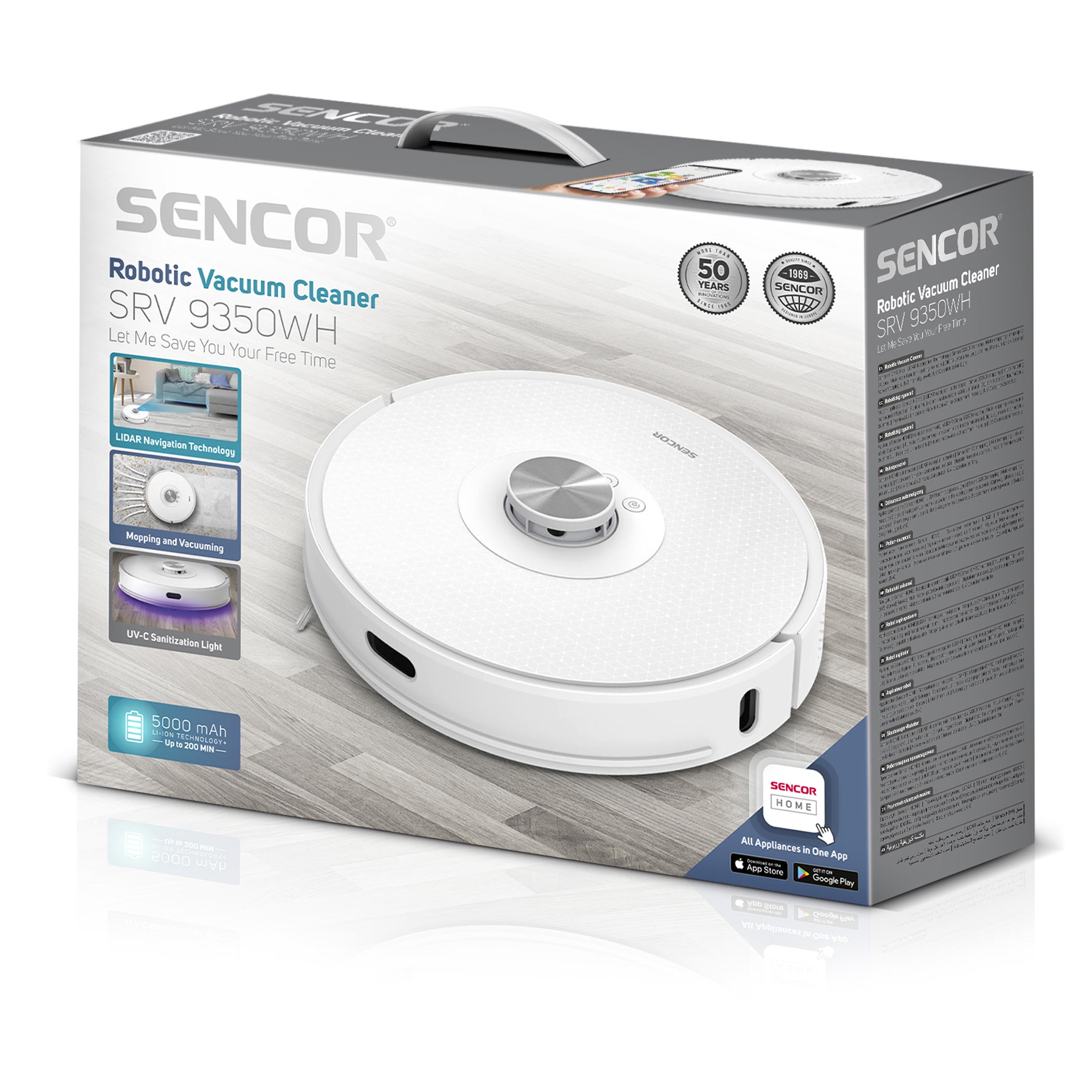 Robotic vacuum cleaner | SRV 9350WH | Sencor