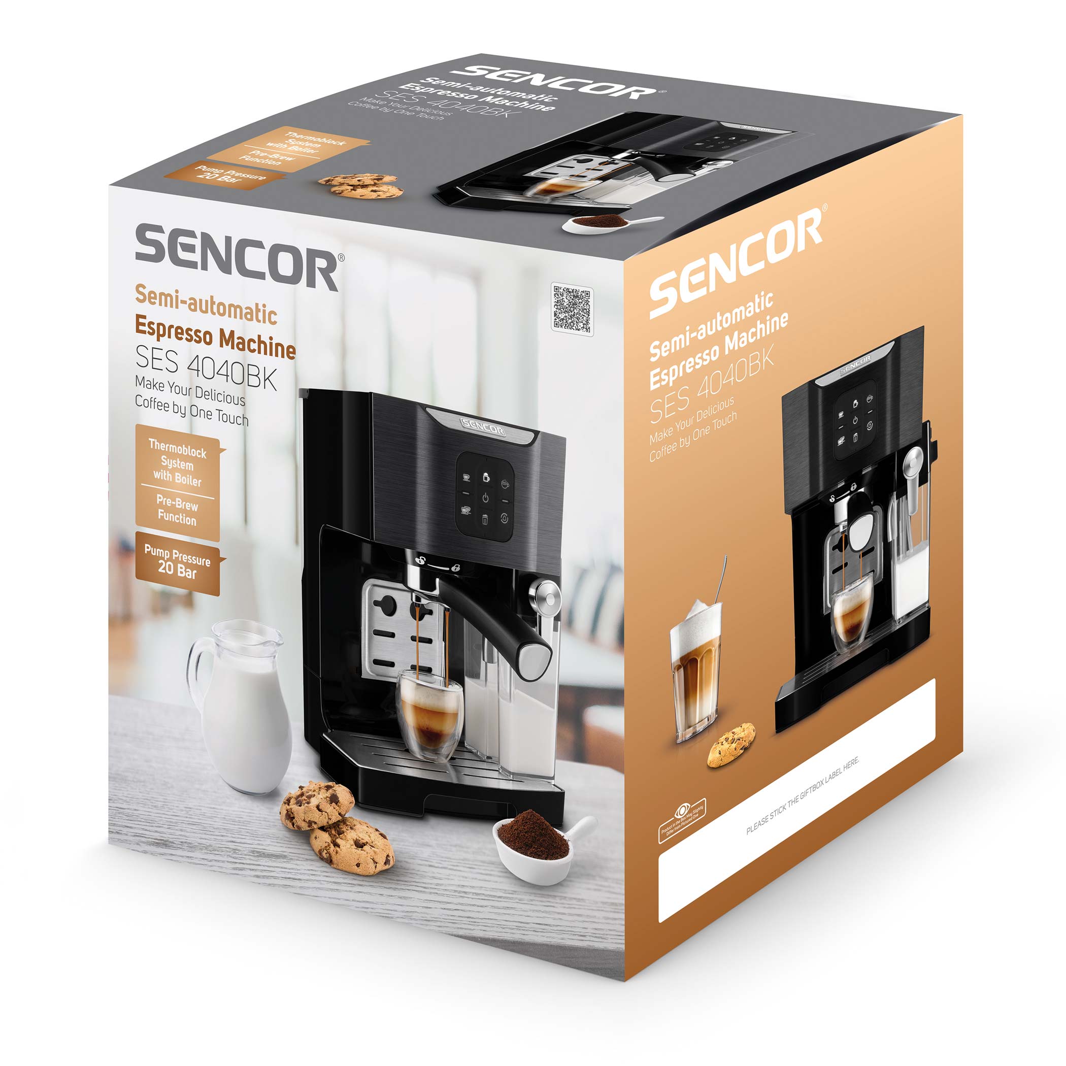 Semi-automatic espresso machine | SES 4040BK | Sencor.com
