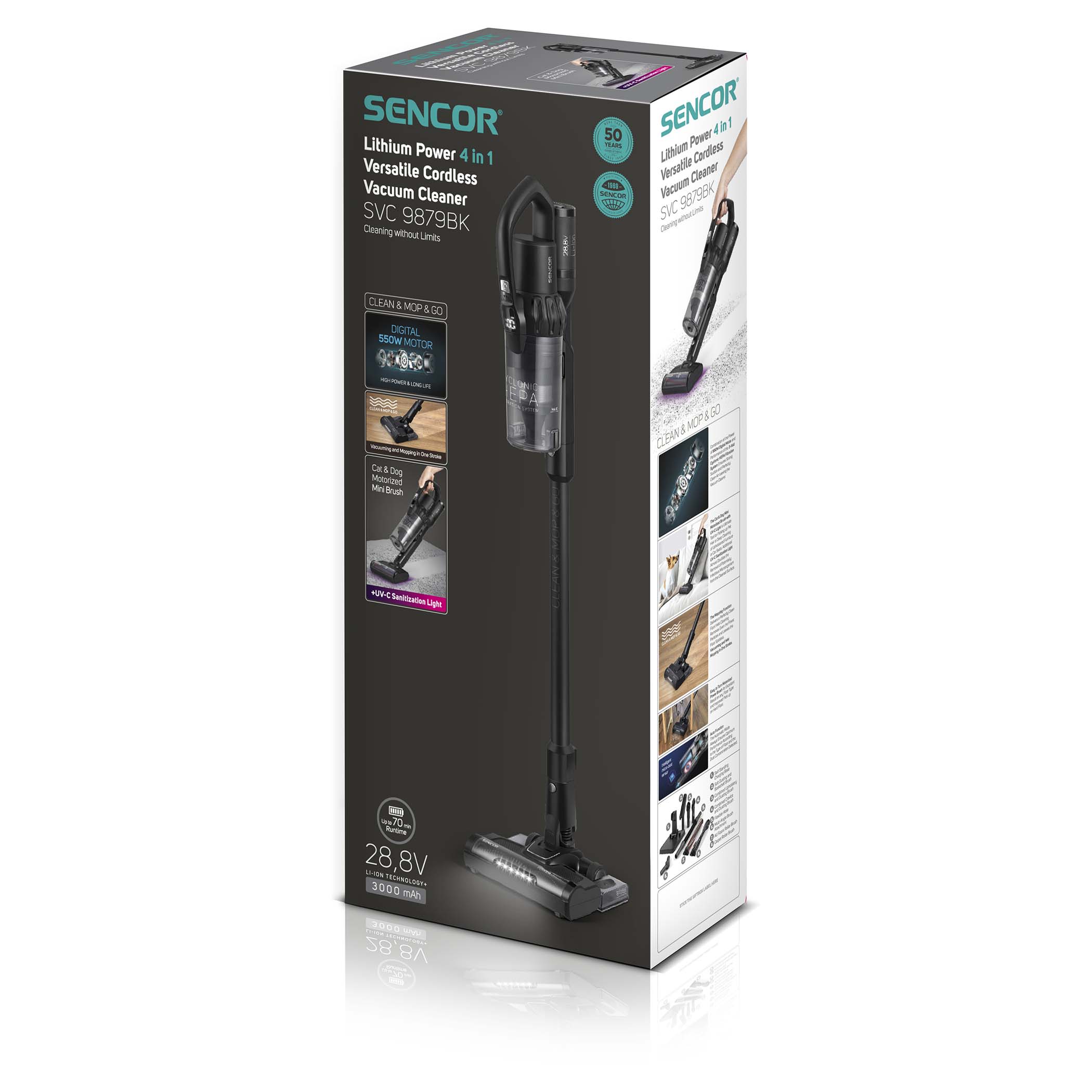 Cordless Stick Vacuum Cleaner | SVC 9879BK 4-in-1 | Sencor