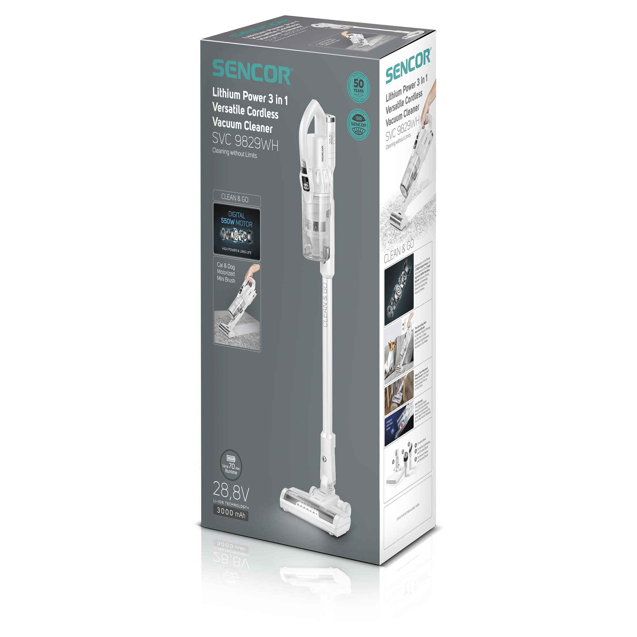 Cordless Stick Vacuum Cleaner | SVC 9829WH 3-in-1 | Sencor.com