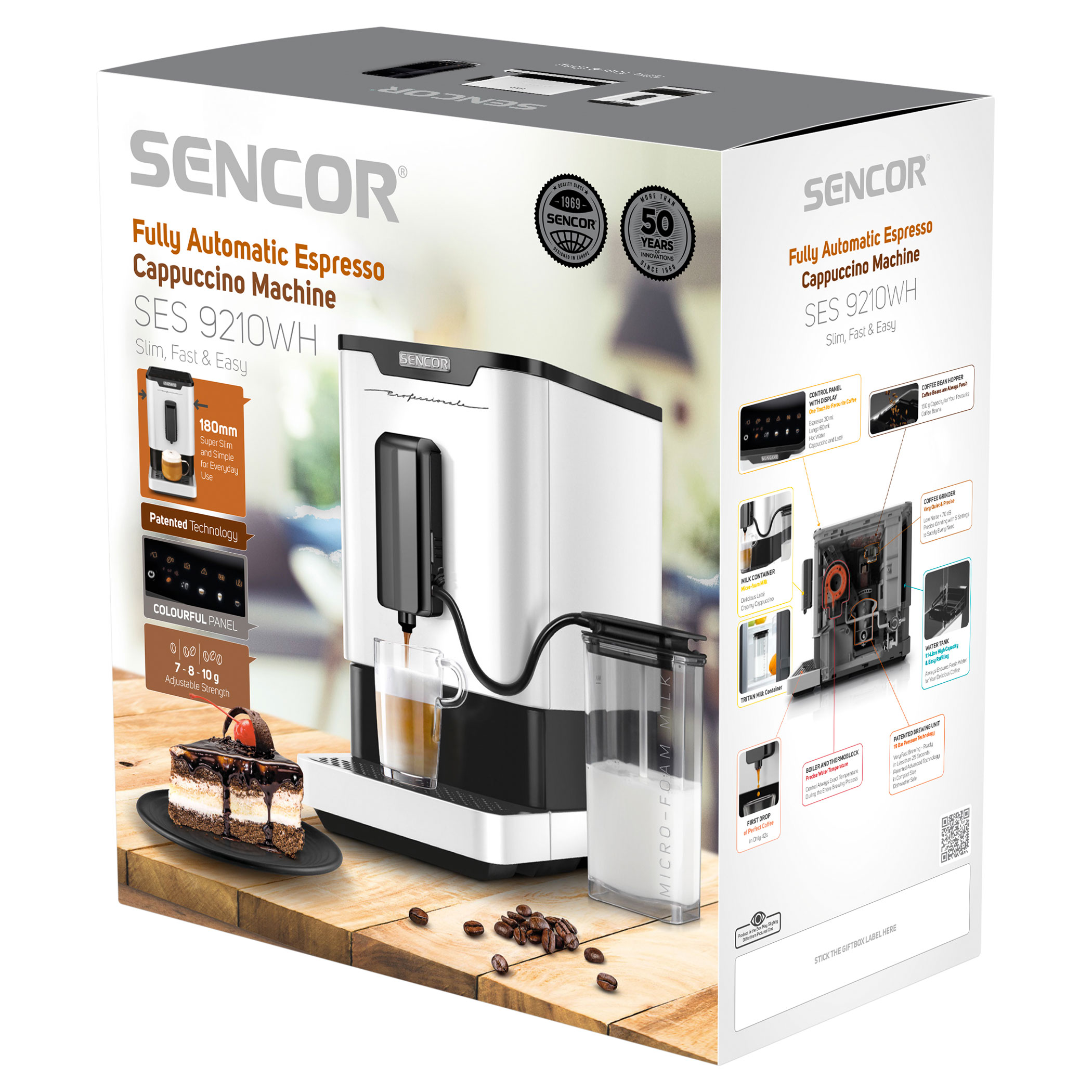 Automatic Espresso/Cappuccino Machine | SES 9210WH | Sencor.com