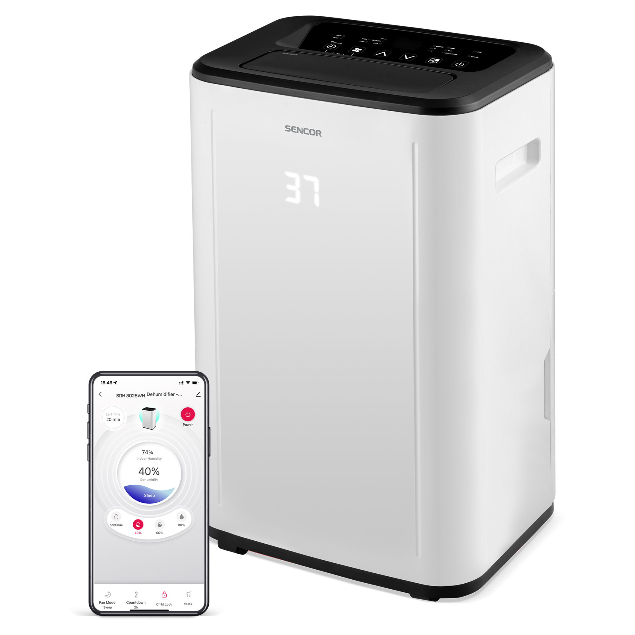 Smart Mobile Dehumidifier 30l Wi-Fi | SDH 3028WH | Sencor.com