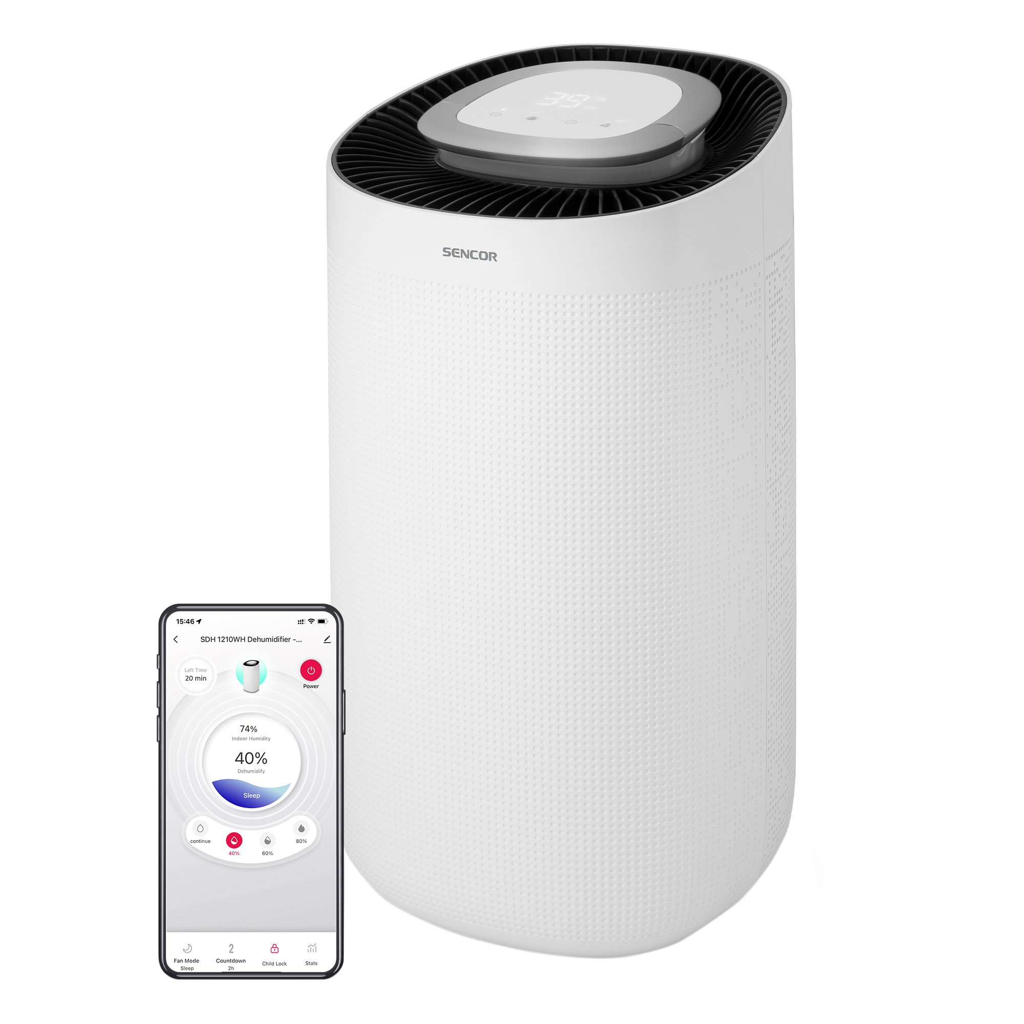 Smart Dehumidifier Air Purifier SDH 1210WH Sencor